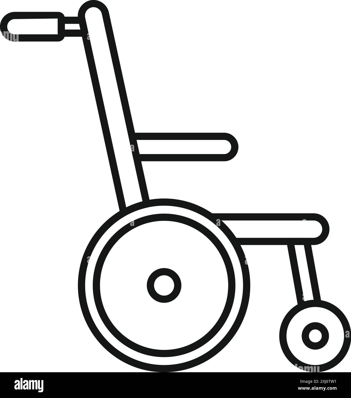 Simple line drawing of an empty wheelchair symbolizing disability and ...