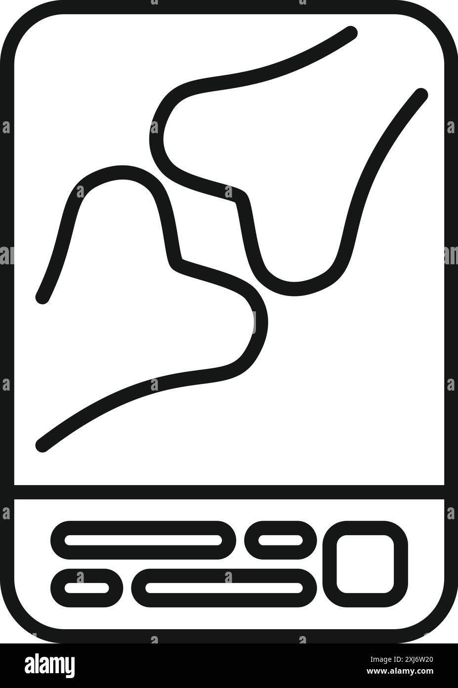 Medical tablet showing bones, x ray scan icon, outline style Stock ...