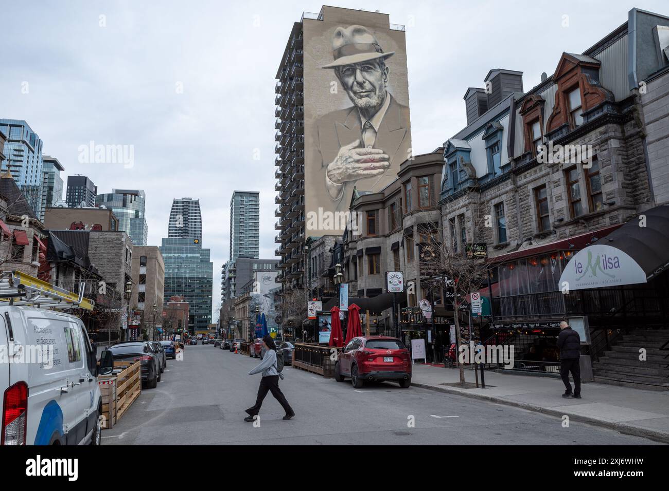 In downtown Montreal, Canada, a magnificent mural adorns the building ...