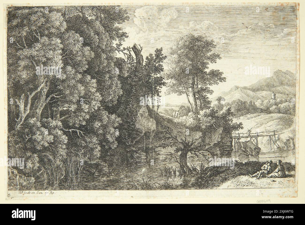 The little wooden bridge Swanevelt, Herman van 1601 - 1655, Swanevelt ...