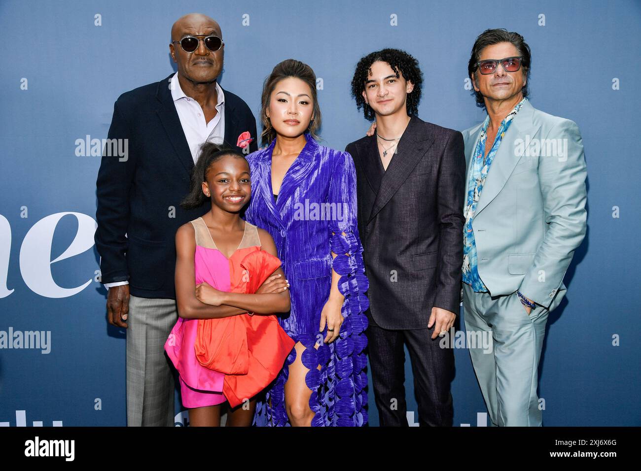 Cast members, from left, Delroy Lindo, Jordyn McIntosh, Jee Young Han ...