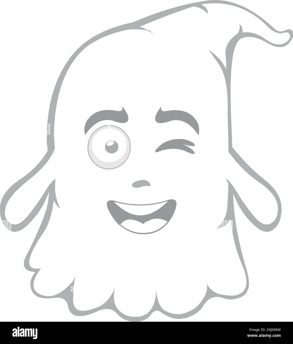 vector illustration character ghost cartoon, with a cheerful expression ...