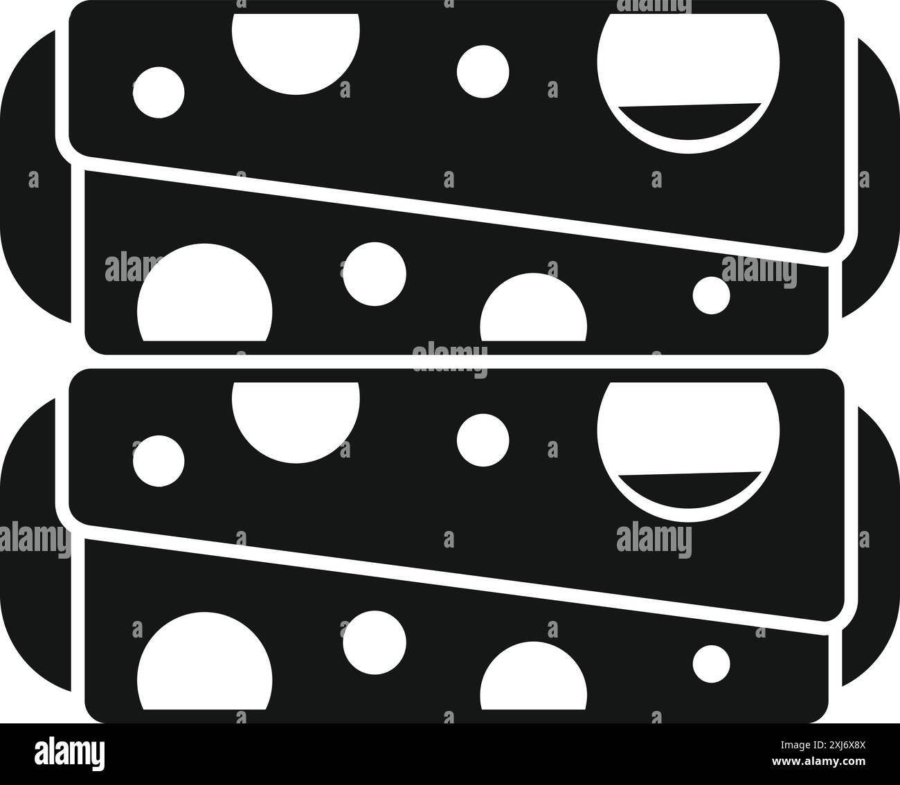 Stacked swiss cheese slices forming a pile ready to be eaten Stock ...