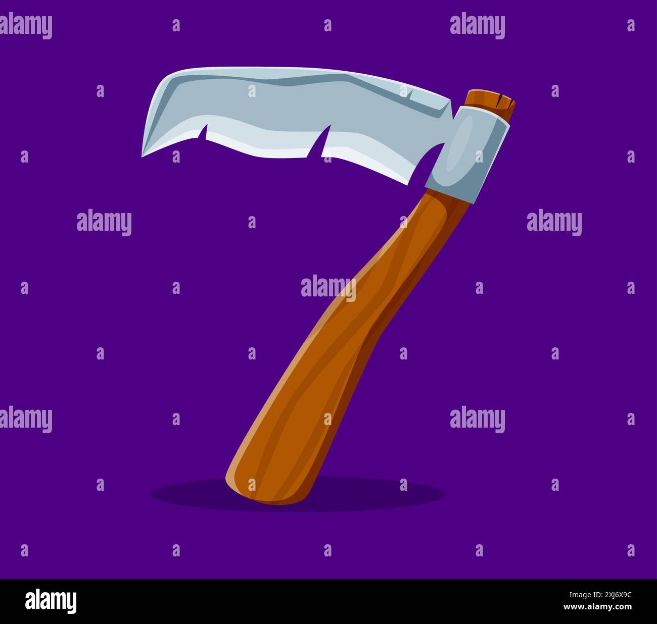 Halloween font, number 7 as death scythe for horror holiday alphabet ...