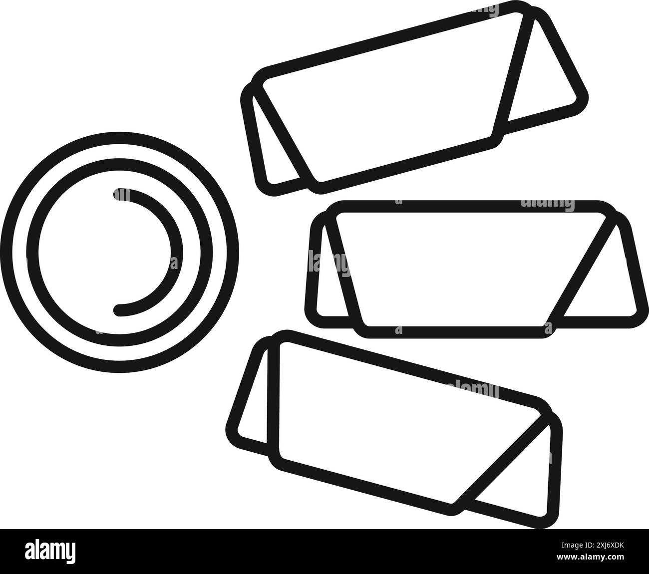 Spring rolls with sauce icon, asian food illustration in thin line ...