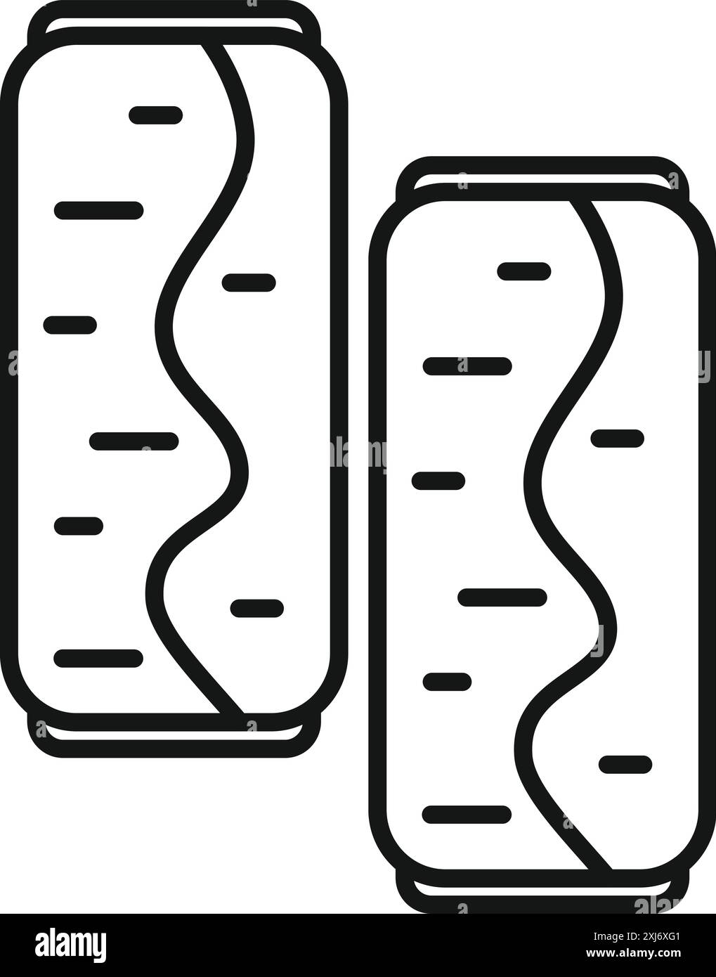 Simple line drawing of two soda cans, perfect for representing ...