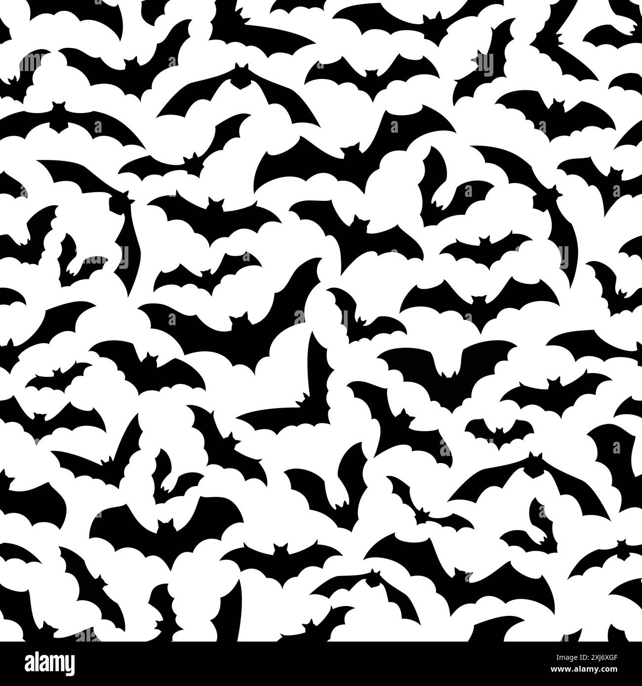 Halloween bats seamless pattern, a flurry of nocturnal creatures in ...