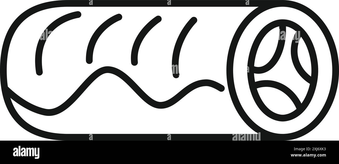 Line art icon of a turkish delight roll with pistachio nuts showing ...