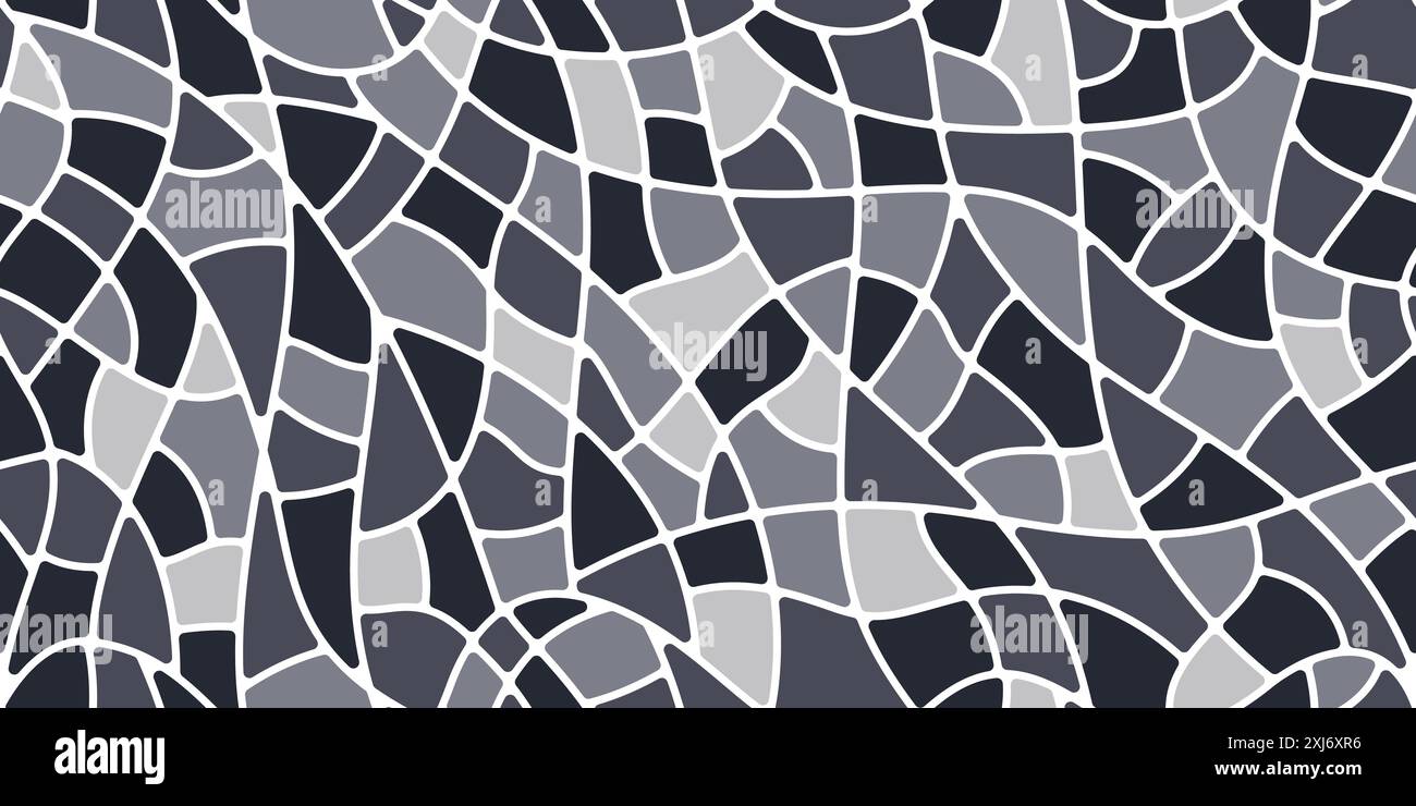 Grey and black mosaic stone tile pattern paving floor splinter ...