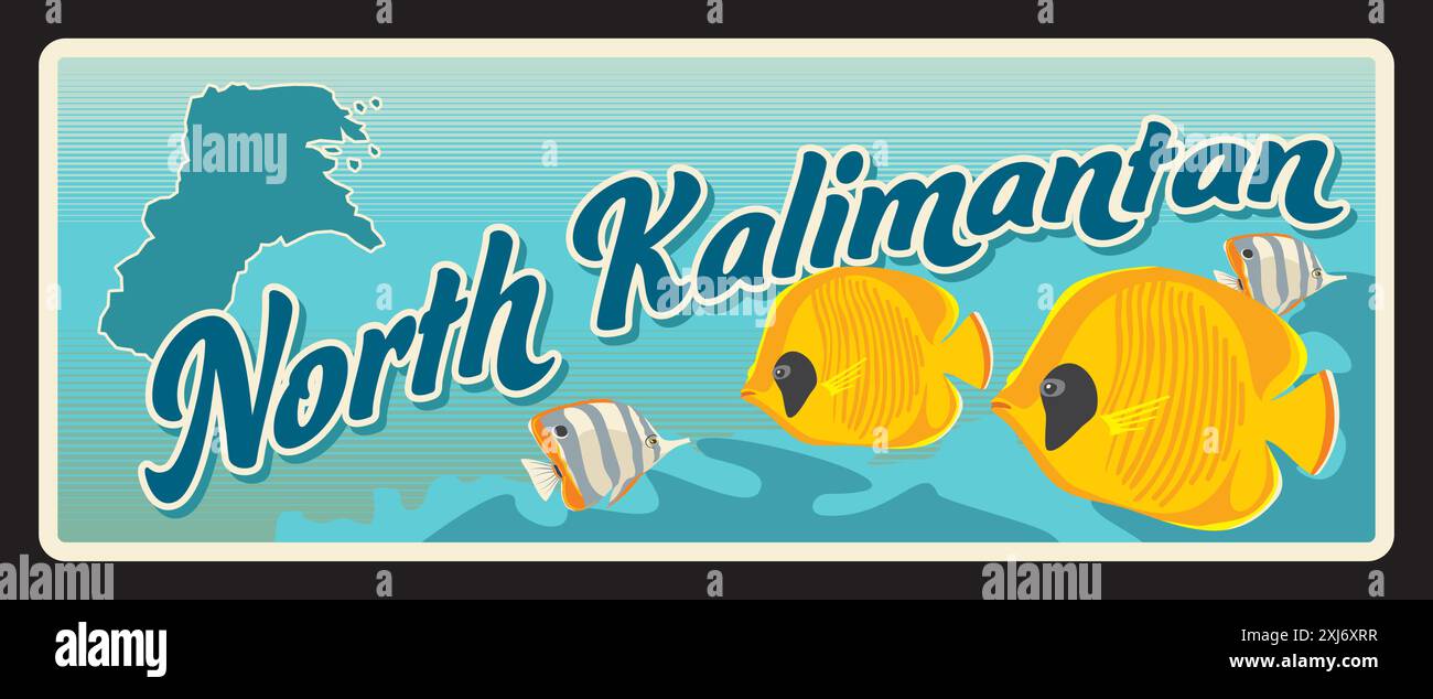 North Kalimantan indonesia travel plate and sticker. Indonesia journey ...