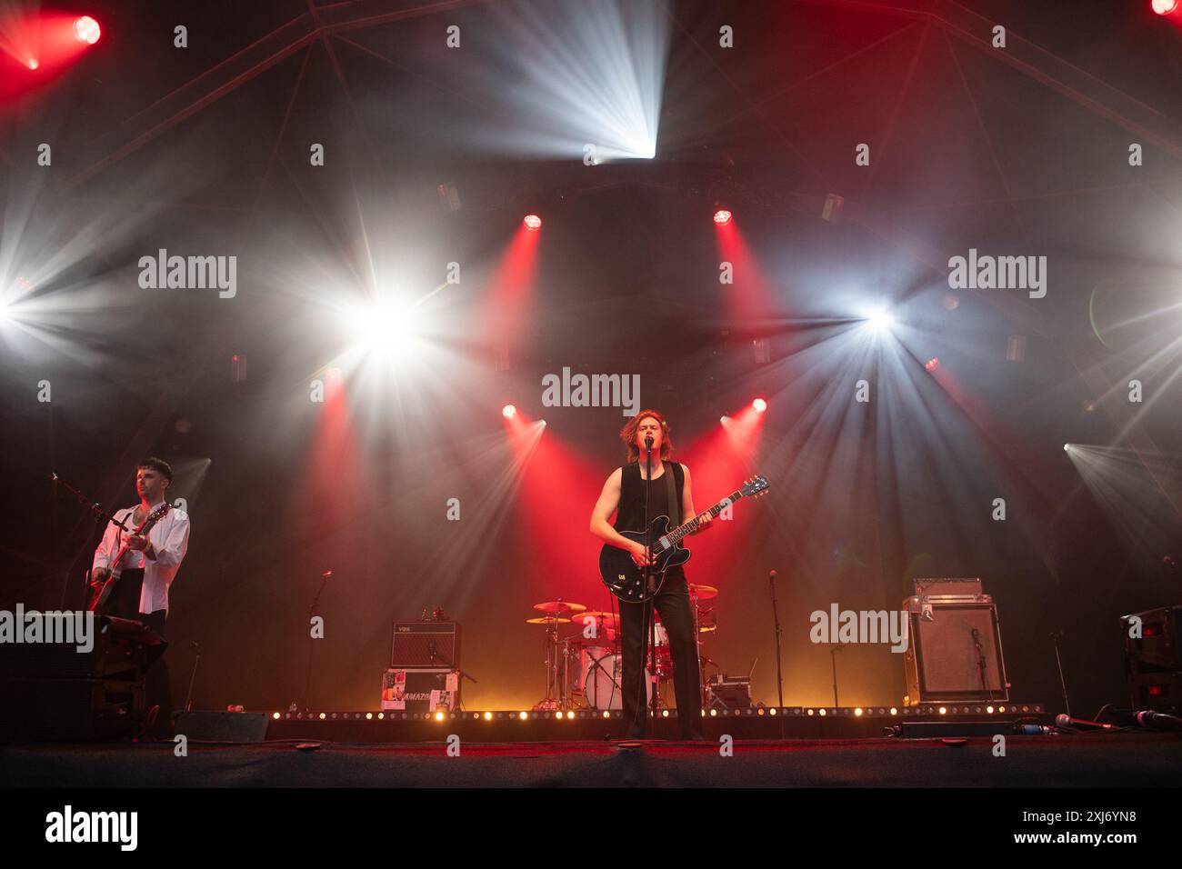 London, UK. 16 Jul 2024. Pictured: (L-R) - Lead guitarist Chris ...
