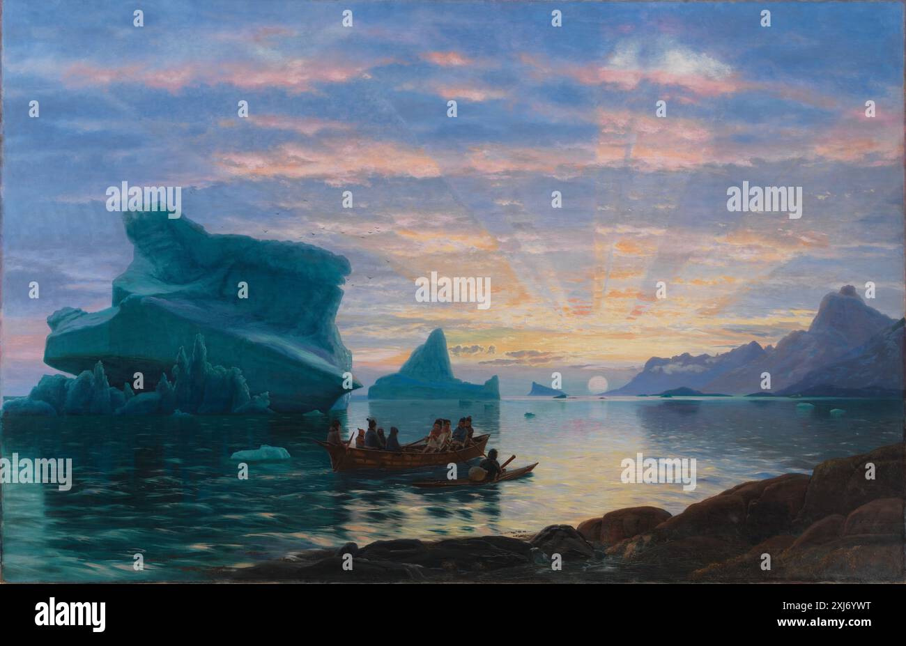 A Stretch of Coast in Greenland. Midnight Rasmussen, Carl 1841 - 1893 ...