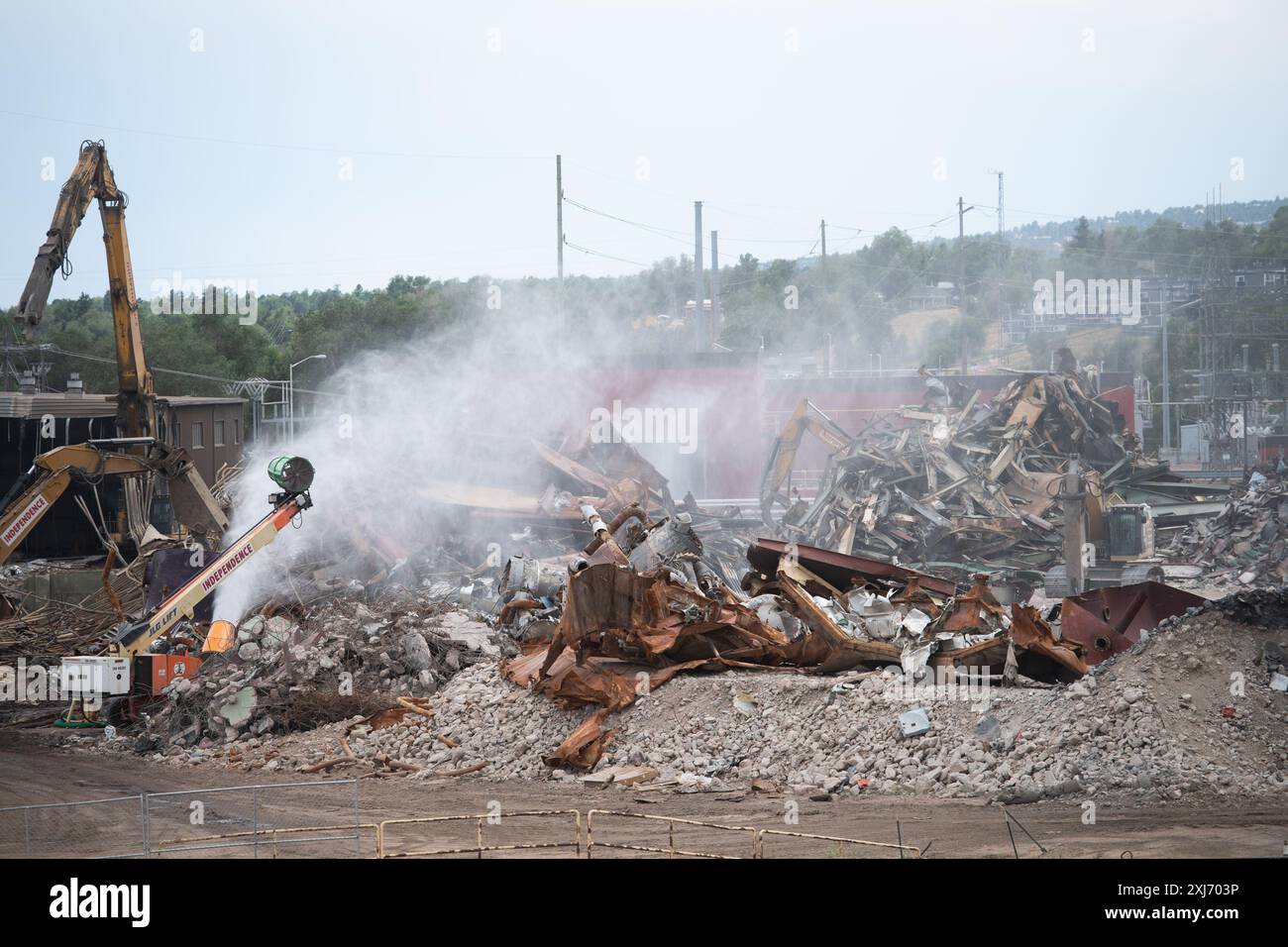 Demolition crews process and remove tons of materials from the ...