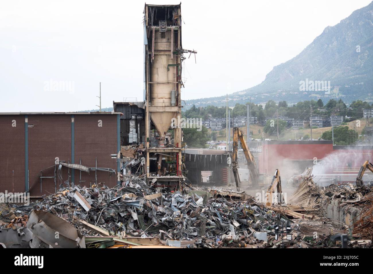 Demolition crews process and remove tons of materials from the ...
