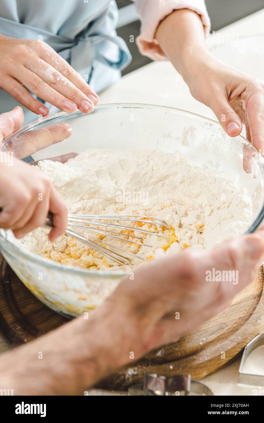 Step step mixing dough hi-res stock photography and images - Alamy