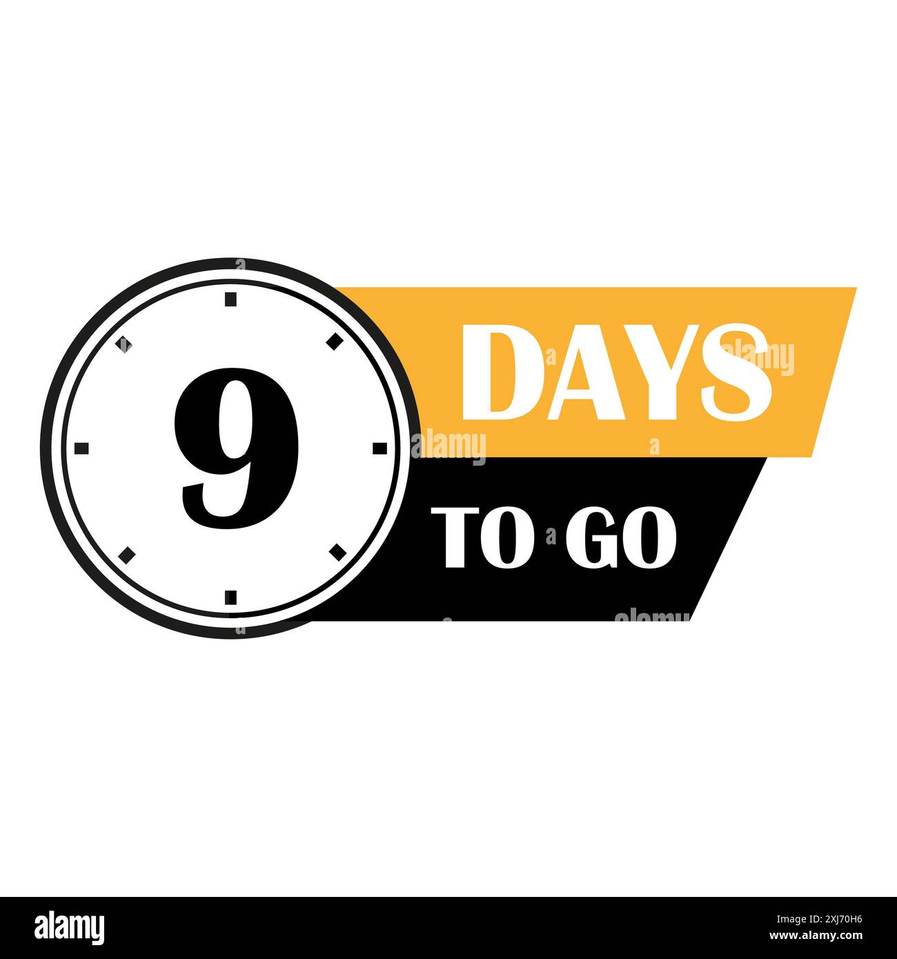 Countdown timer icon. Number nine detail. Days to go. Vector ...