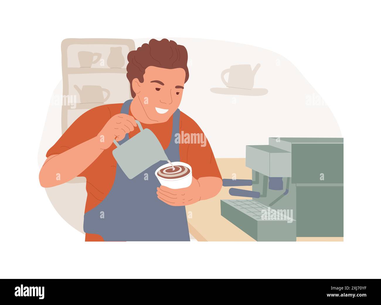 Perfect cappuccino isolated cartoon vector illustrations Stock Vector ...