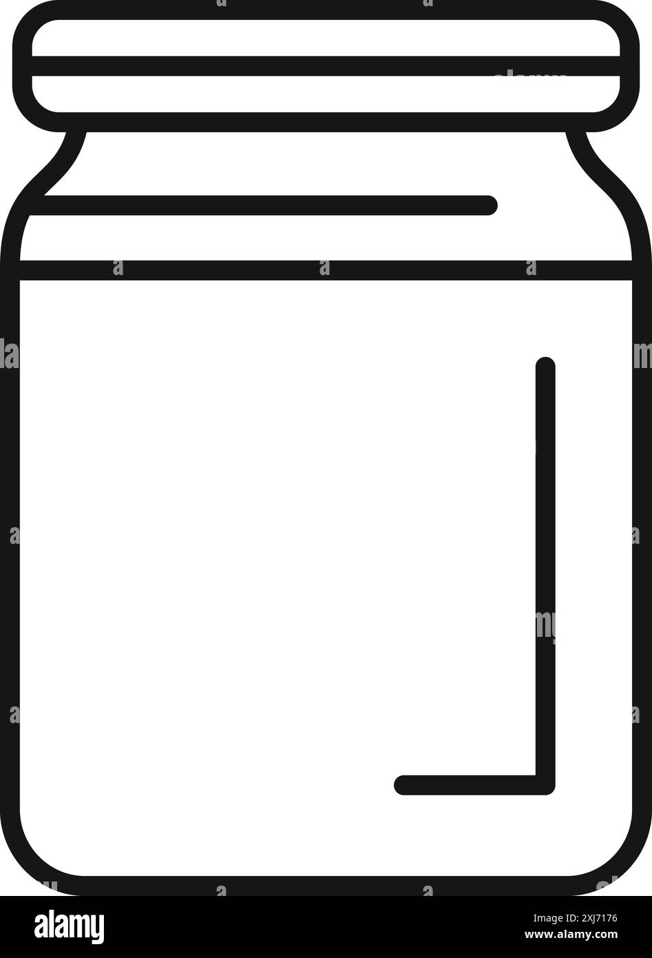 Simple and minimalist line art illustration of an empty glass jar with ...