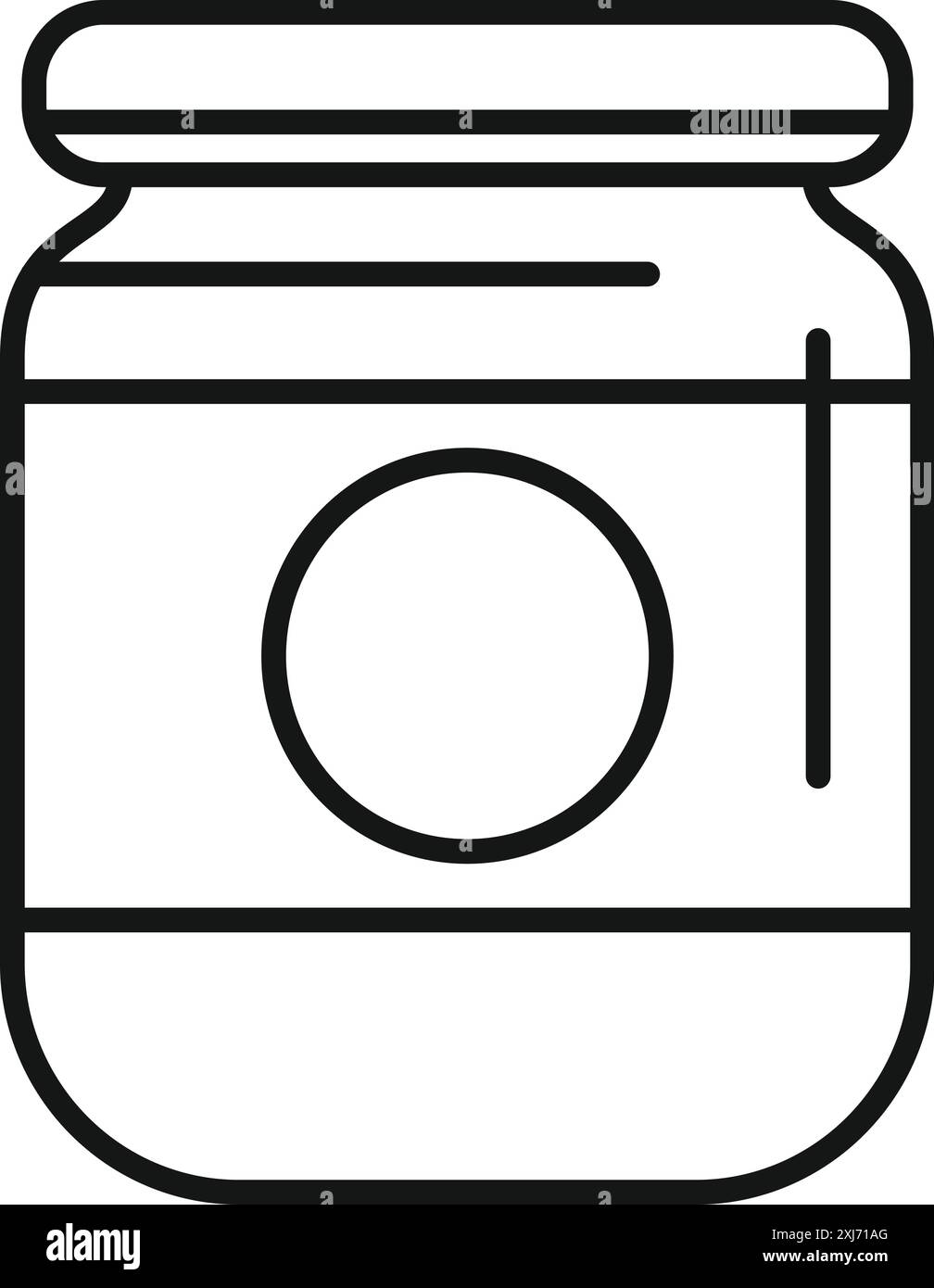 Simple black and white icon of a closed jar with blank label, suitable ...
