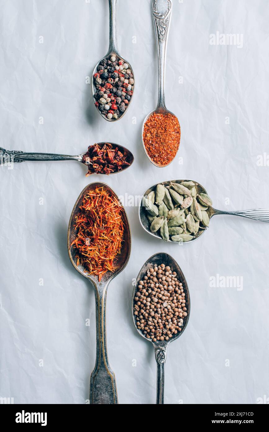 Top view aromatic spices hi-res stock photography and images - Alamy