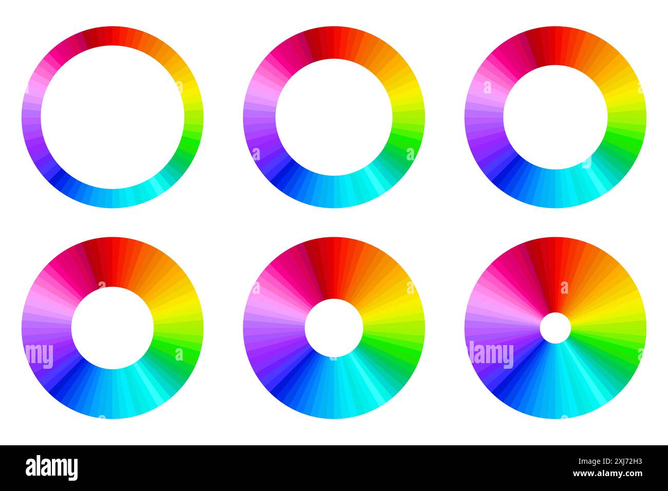 Set of colorful gradient circular charts on a white background. Vector ...