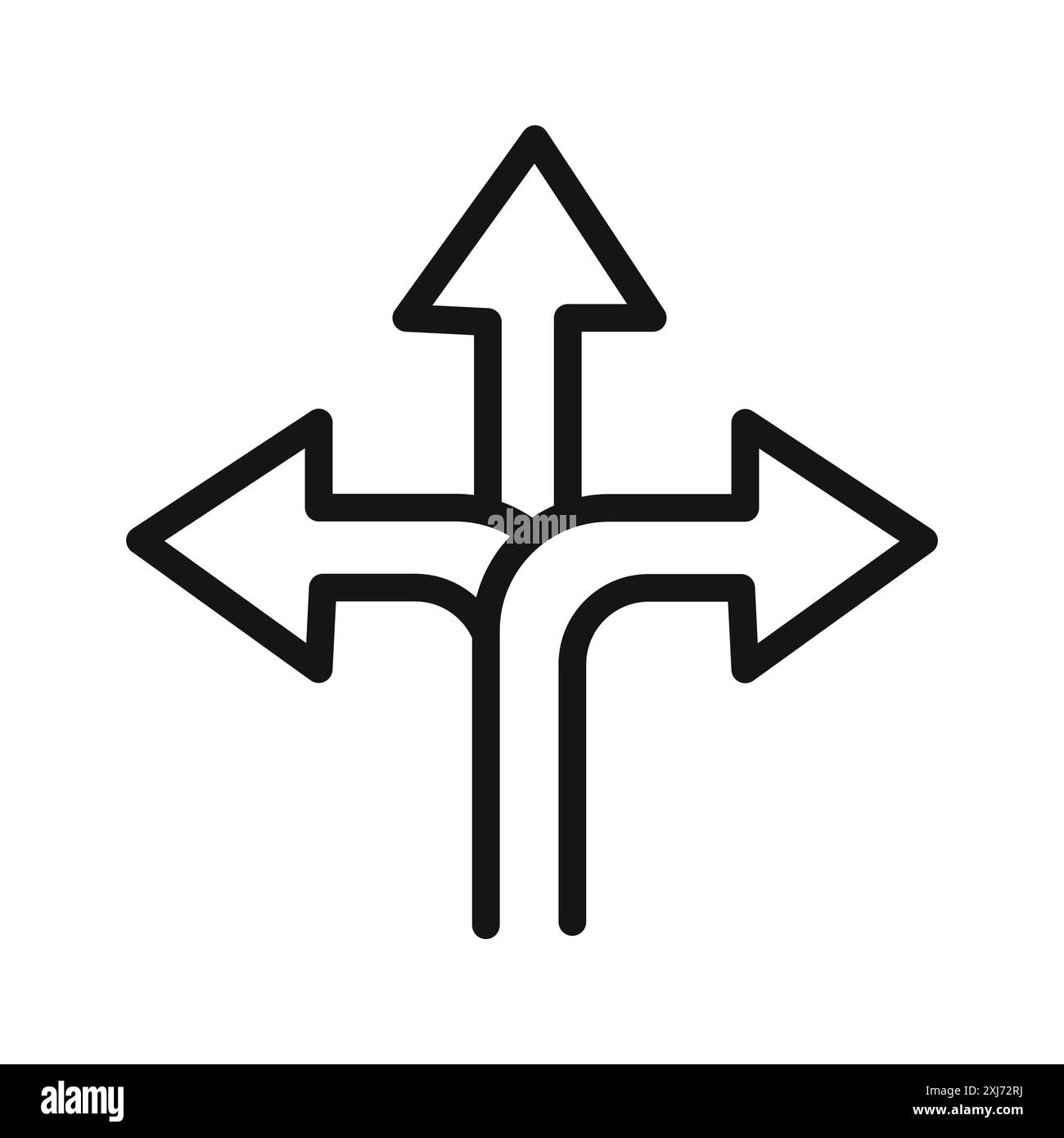 3 Arrow Way Icon Vector Line Logo Mark Or Symbol Set Collection Outline Style Stock Vector Image