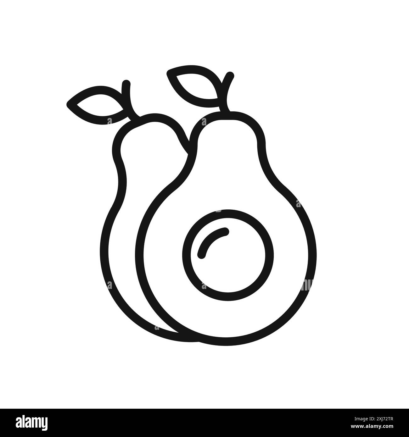 avocado icon vector line logo mark or symbol set collection outline ...