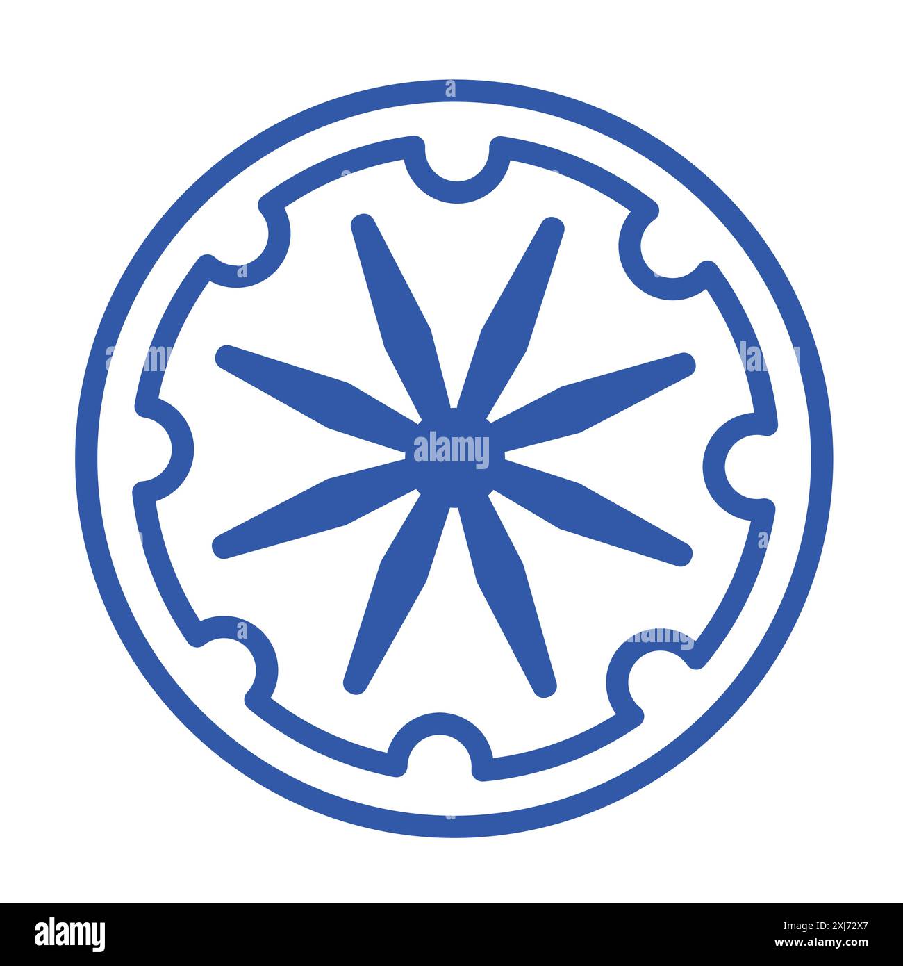 Ashoka Wheel icon vector line logo mark or symbol set collection ...