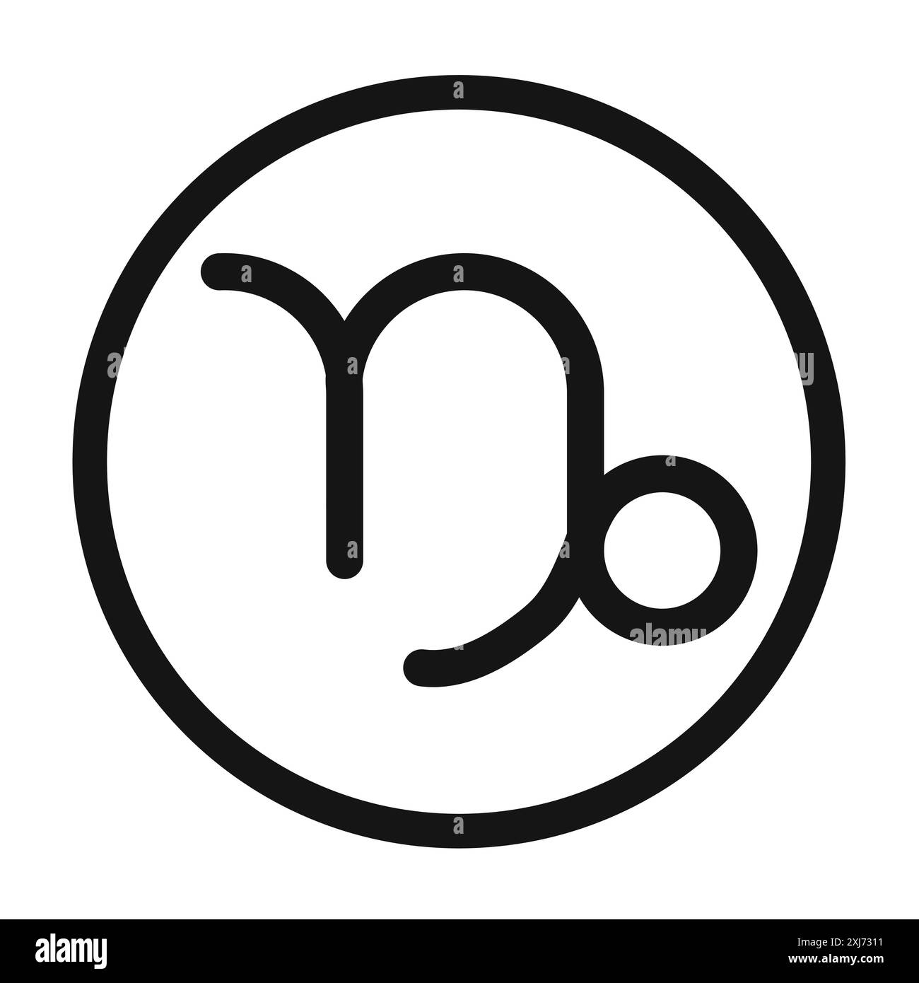Capricorn zodiac sign icon vector line logo mark or symbol set ...