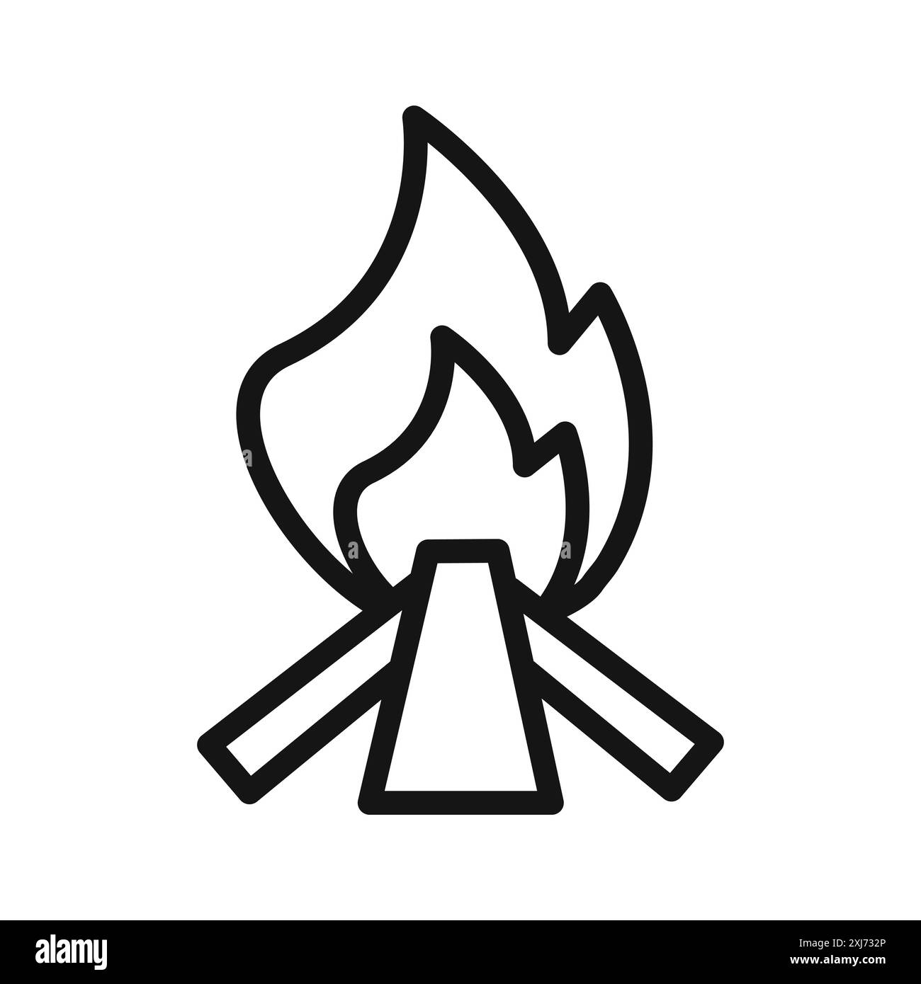 Campfire icon vector line logo mark or symbol set collection outline ...