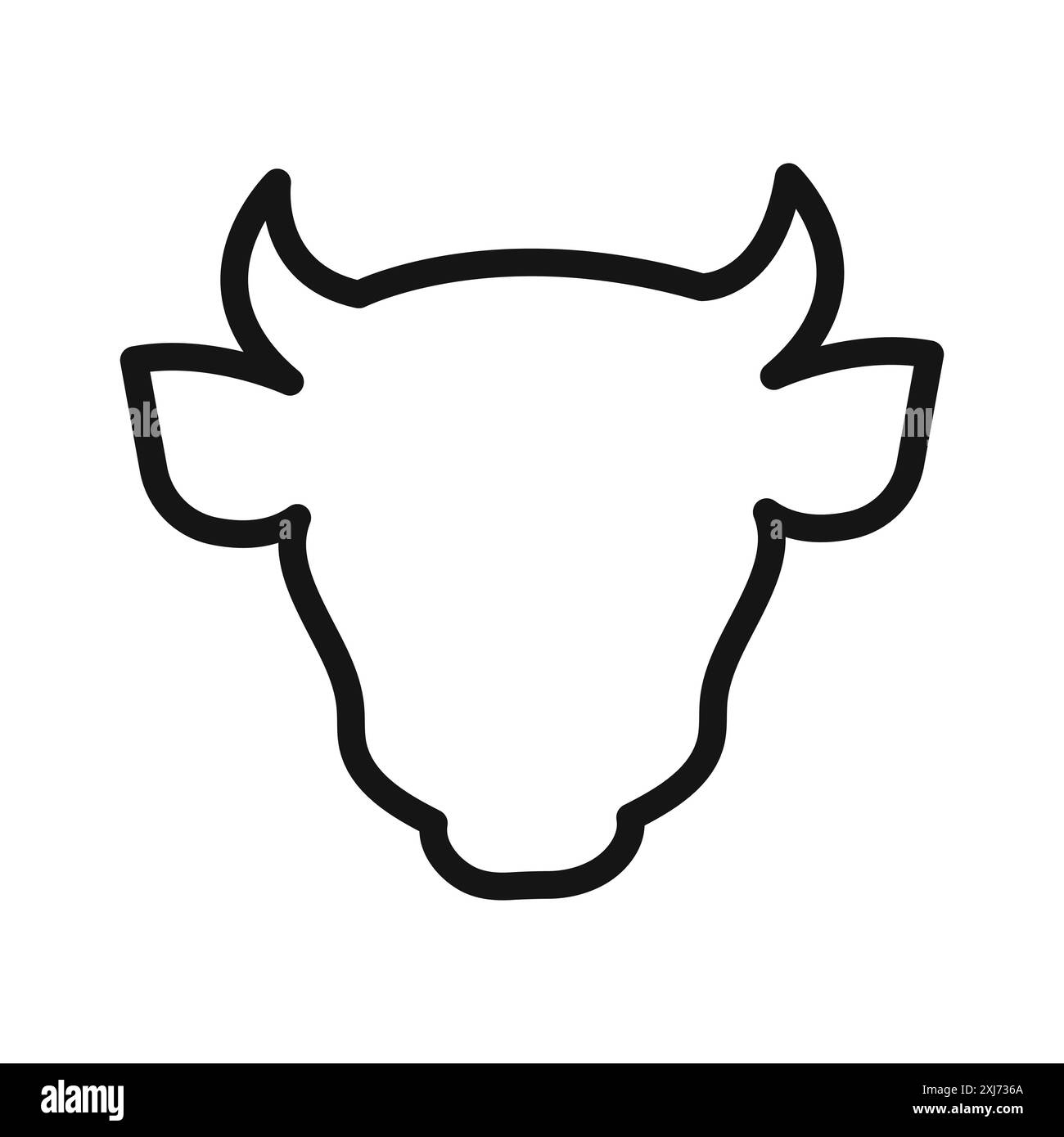 cow head icon vector line logo mark or symbol set collection outline ...