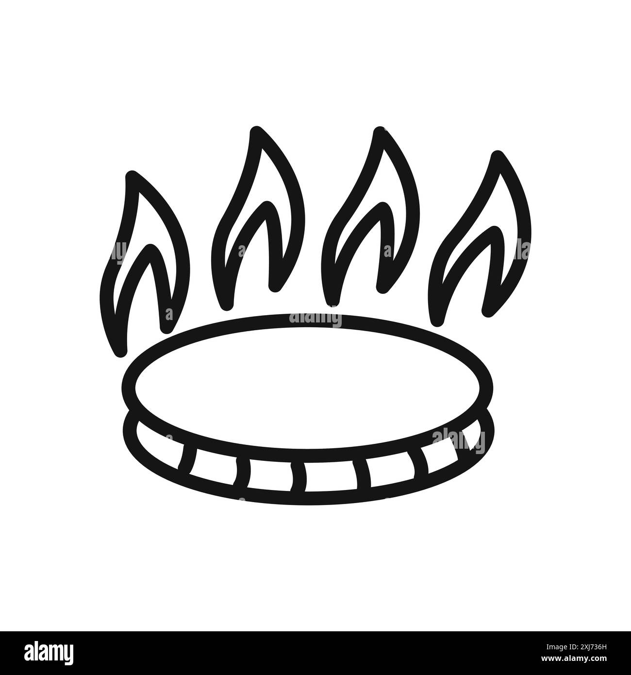 Burner Gas Stove icon vector line logo mark or symbol set collection ...