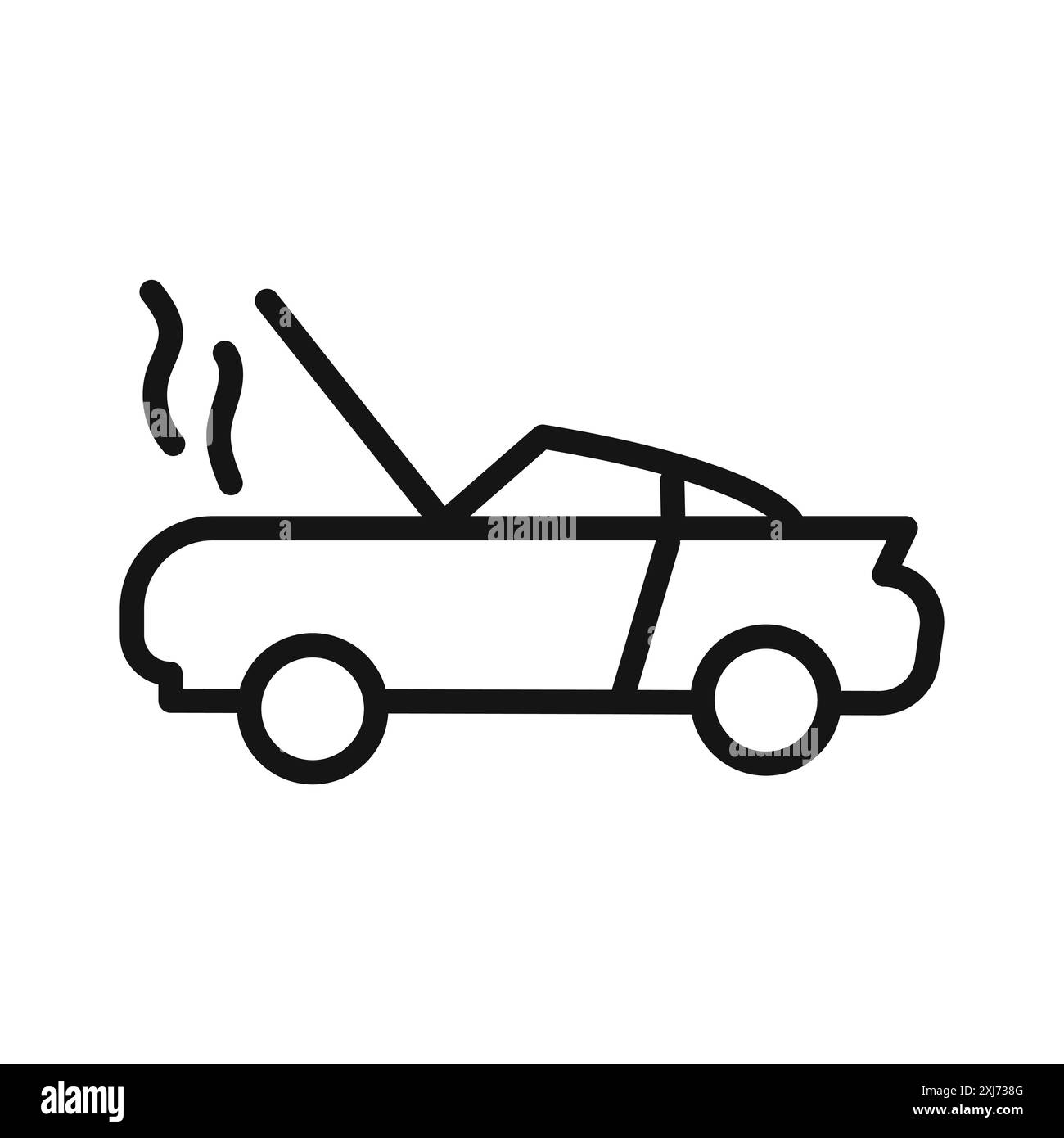 Broken Car With Open Hood Icon Vector Line Logo Mark Or Symbol Set Collection Outline Style