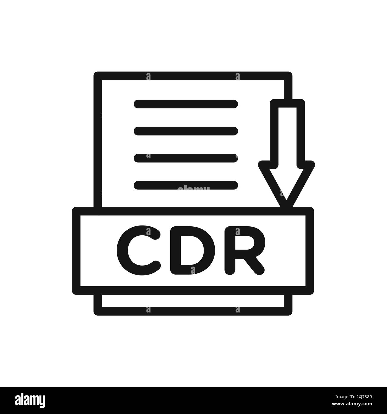 CDR file document icon vector line logo mark or symbol set collection outline style Stock Vector ...