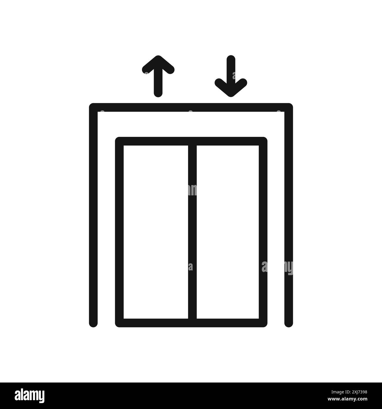 Elevator lift icon vector line logo mark or symbol set collection ...