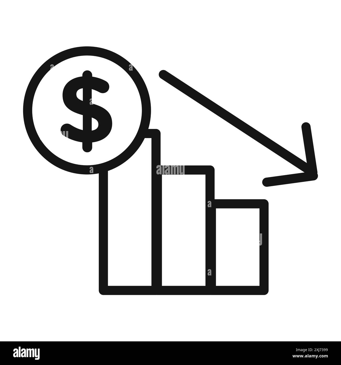 Economic Loss icon vector line logo mark or symbol set collection ...
