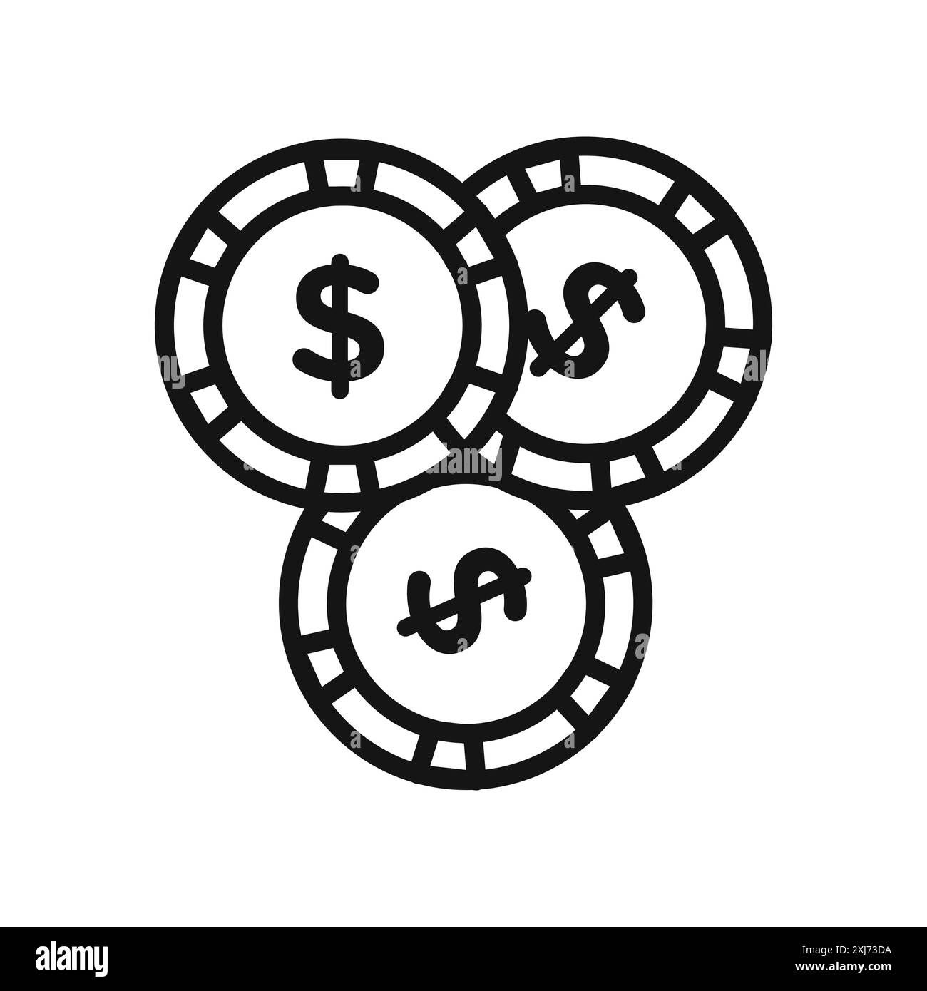 Casino chips icon vector line logo mark or symbol set collection ...