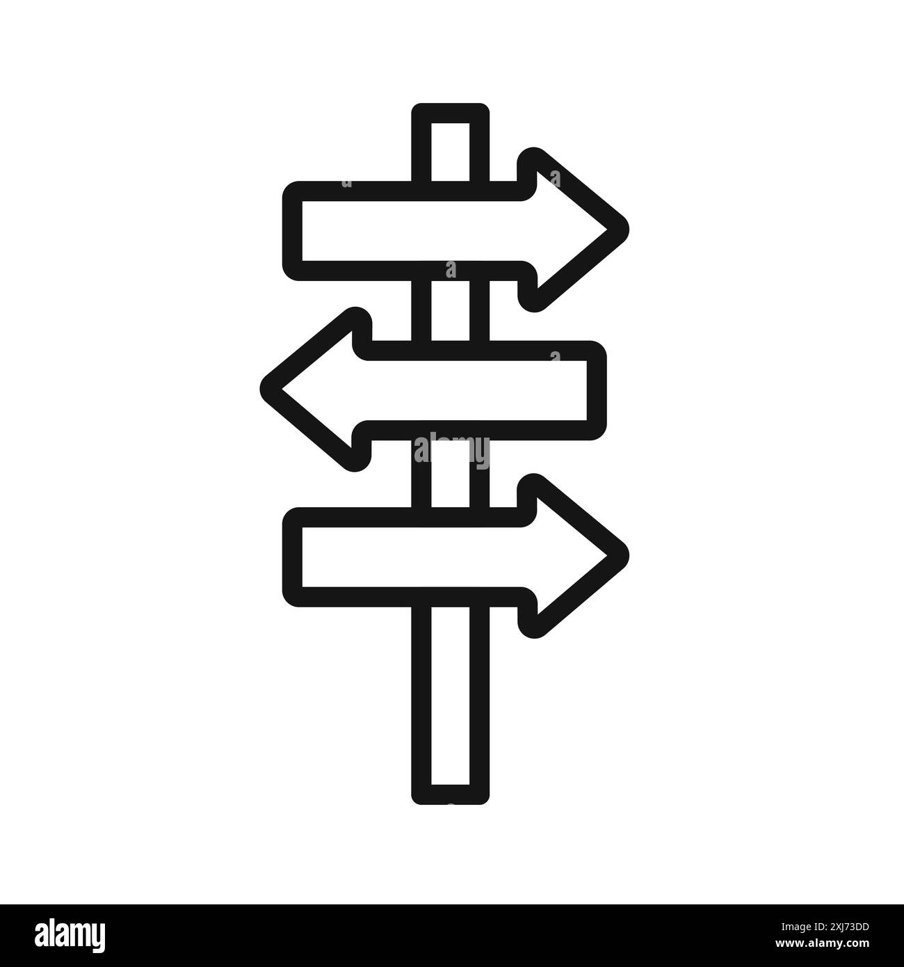 Crossroads Sign Icon Vector Line Logo Mark Or Symbol Set Collection Outline Style Stock Vector