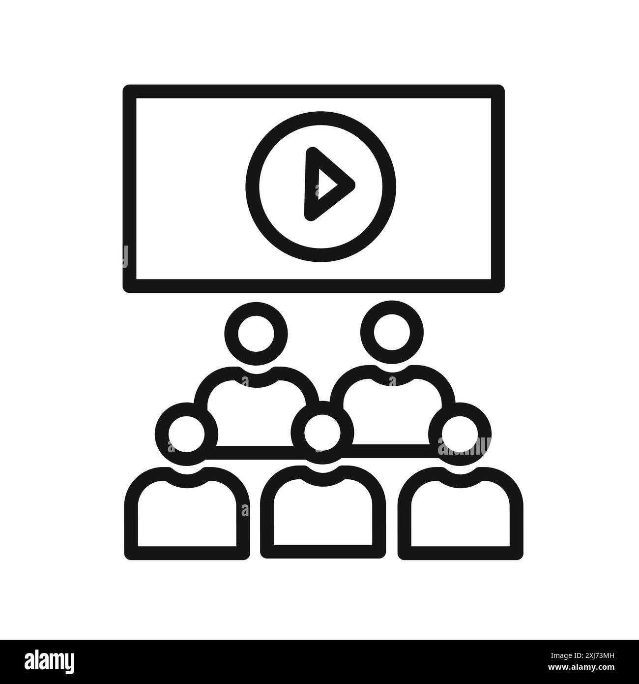 cinema audience icon vector line logo mark or symbol set collection ...