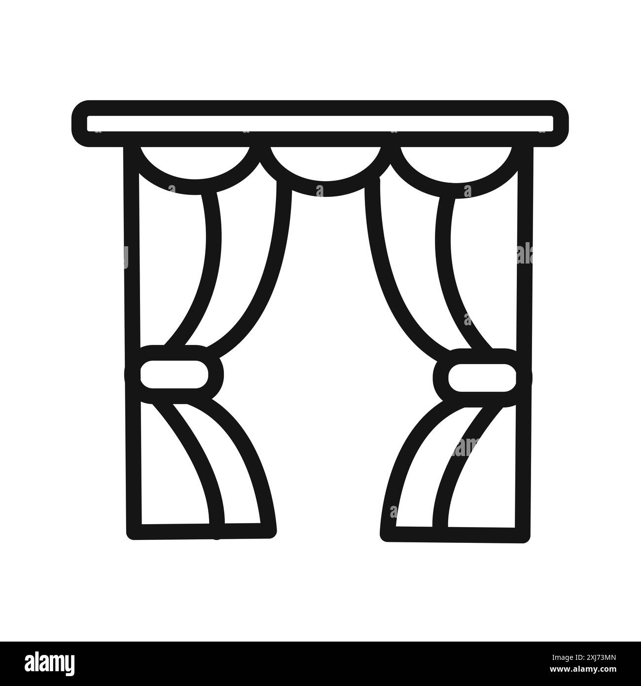 Curtains Icon Vector Line Logo Mark Or Symbol Set Collection Outline Style Stock Vector Image