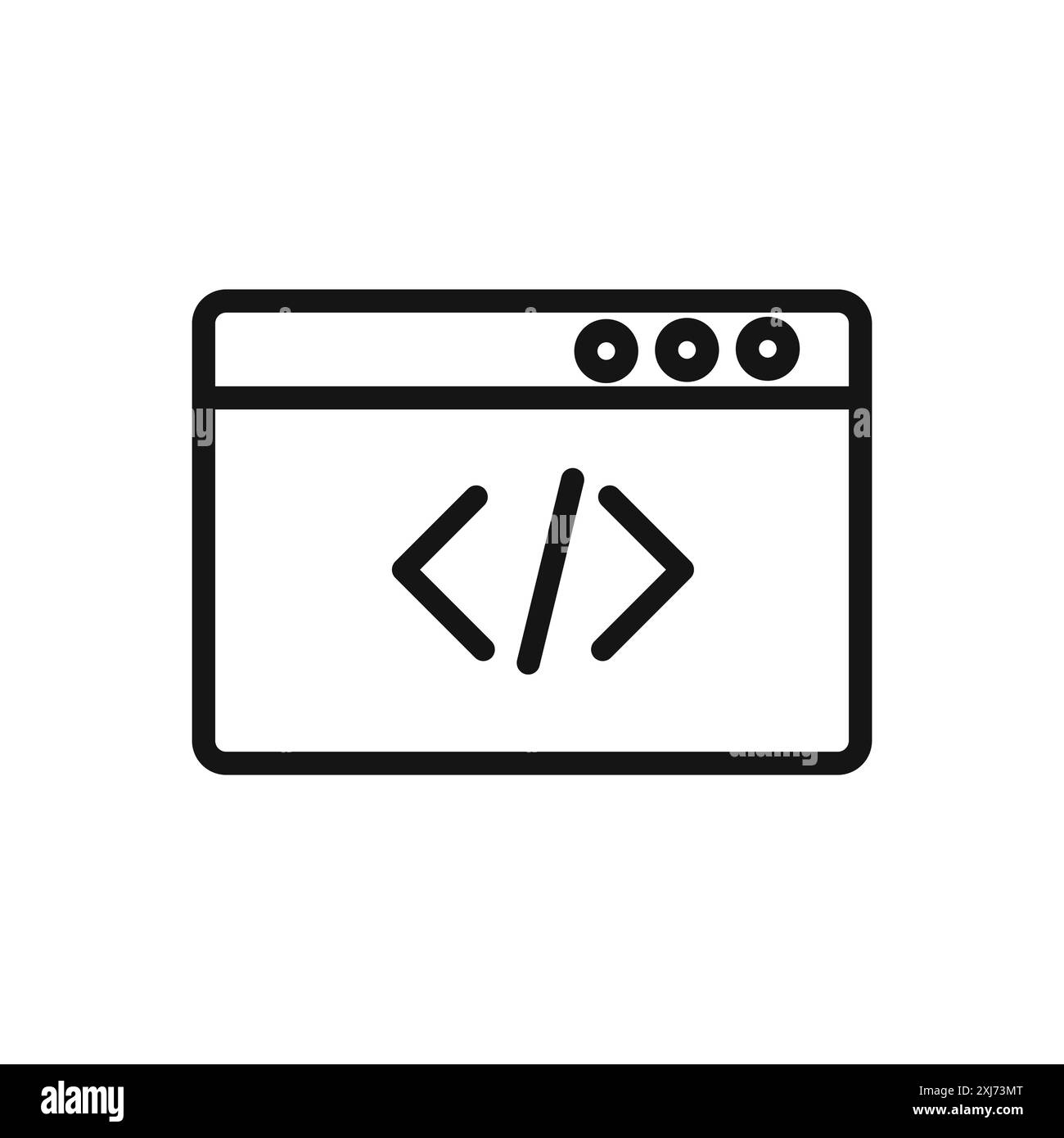 Coding Program Icon Vector Line Logo Mark Or Symbol Set Collection Outline Style Stock Vector
