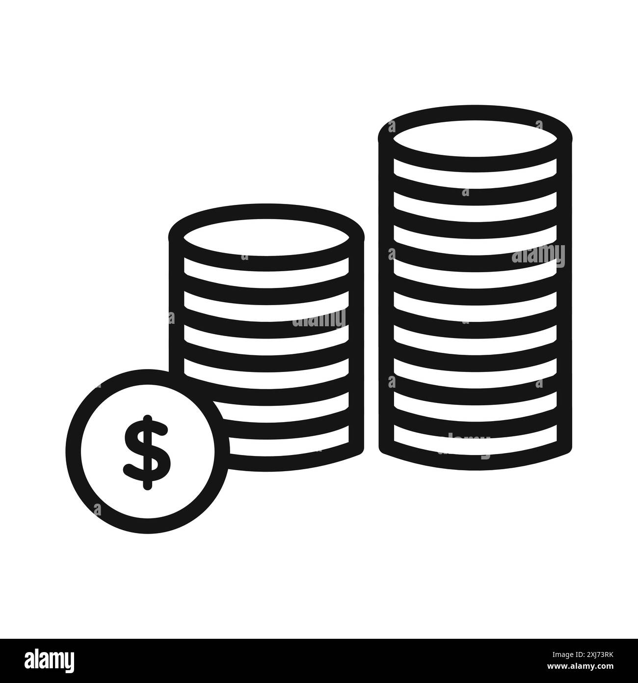 Coin stack icon vector line logo mark or symbol set collection outline ...