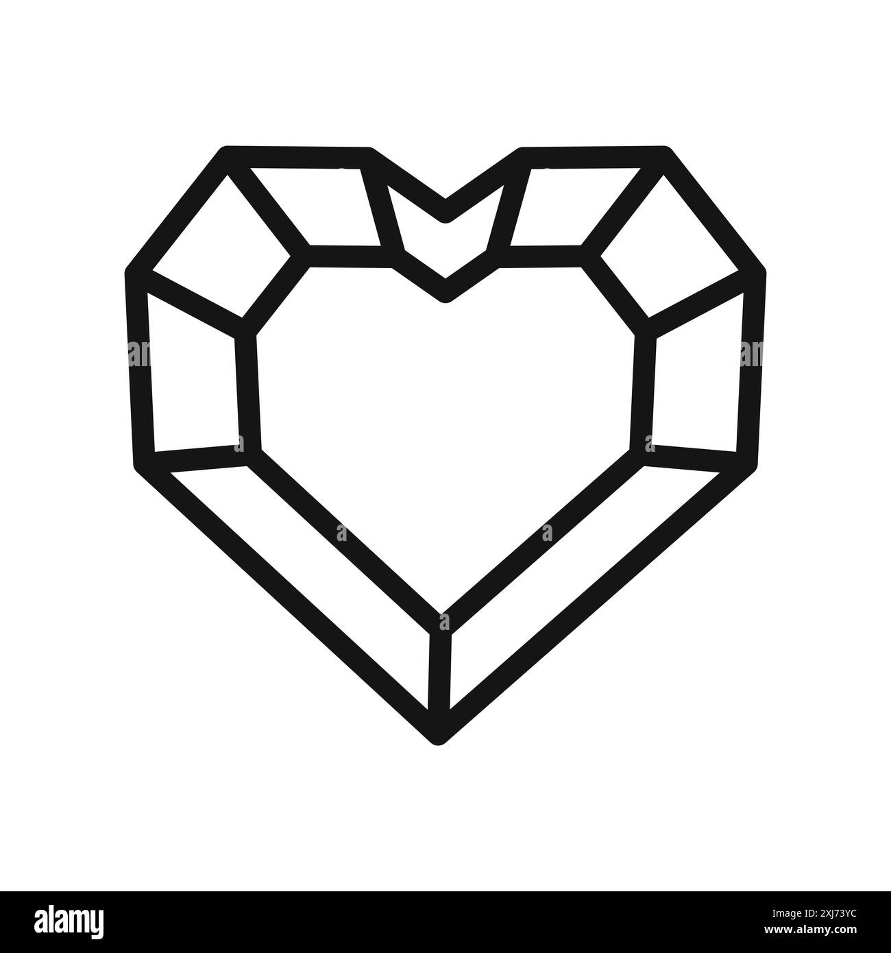 Heart shaped diamond icon vector line logo mark or symbol set ...