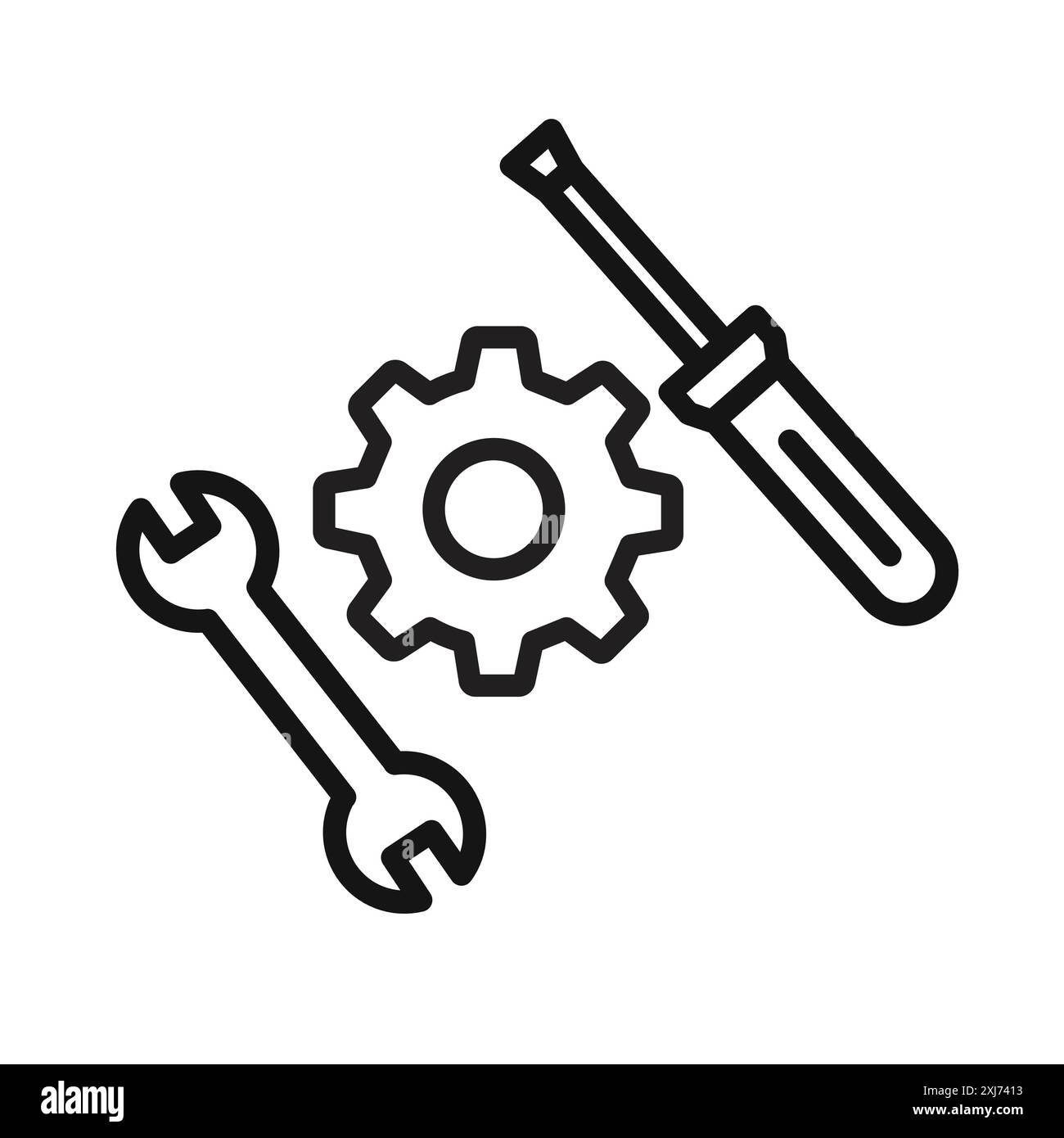 Engineering tool icon vector line logo mark or symbol set collection ...