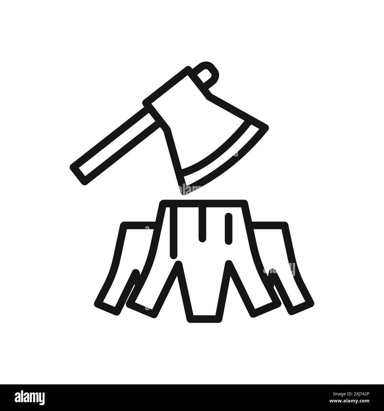 Deforestation icon vector line logo mark or symbol set collection ...