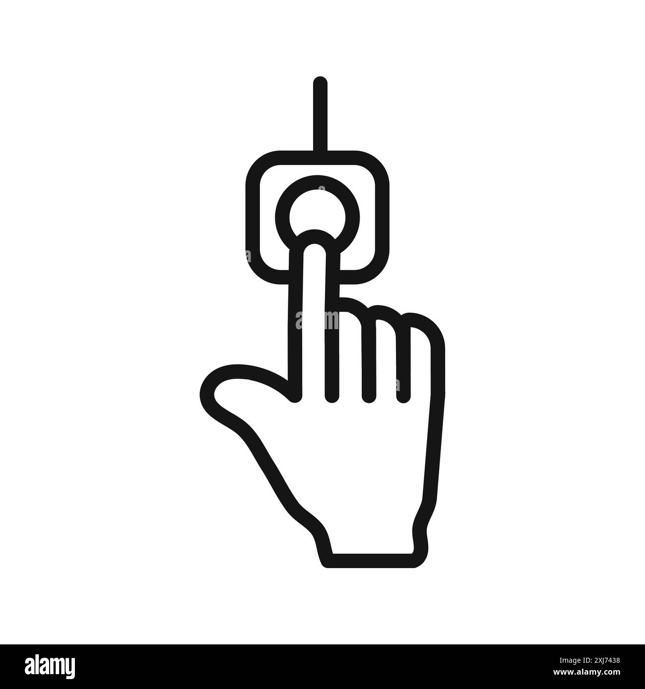 Finger Authentication Icon Vector Line Logo Mark Or Symbol Set