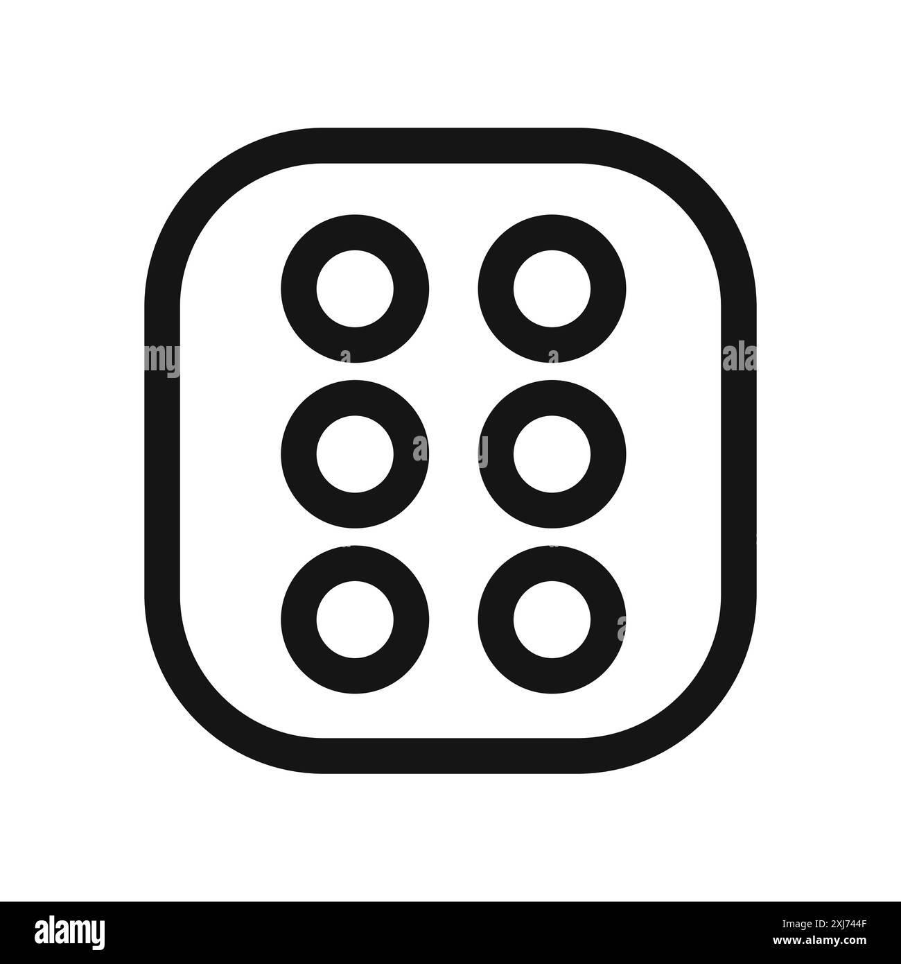 Dice Six Icon vector line logo mark or symbol set collection outline style Stock Vector Image ...
