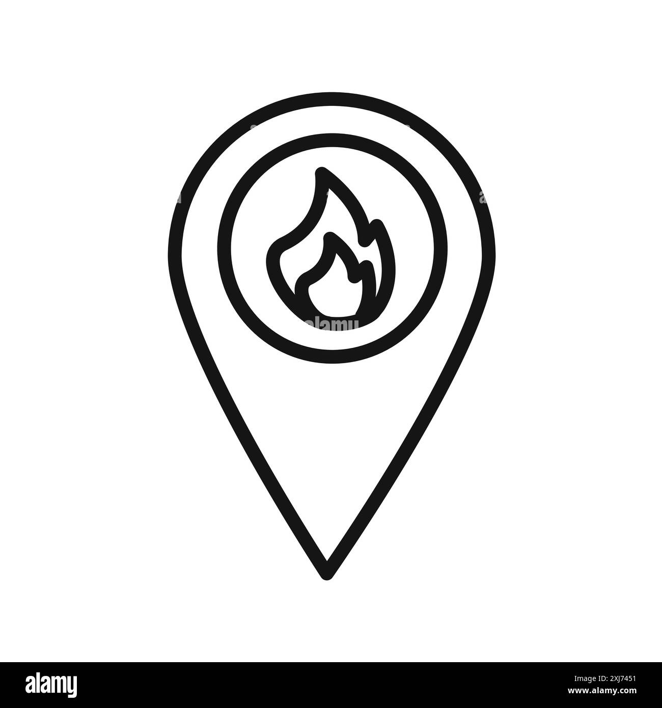 fire location icon vector line logo mark or symbol set collection outline style Stock Vector ...