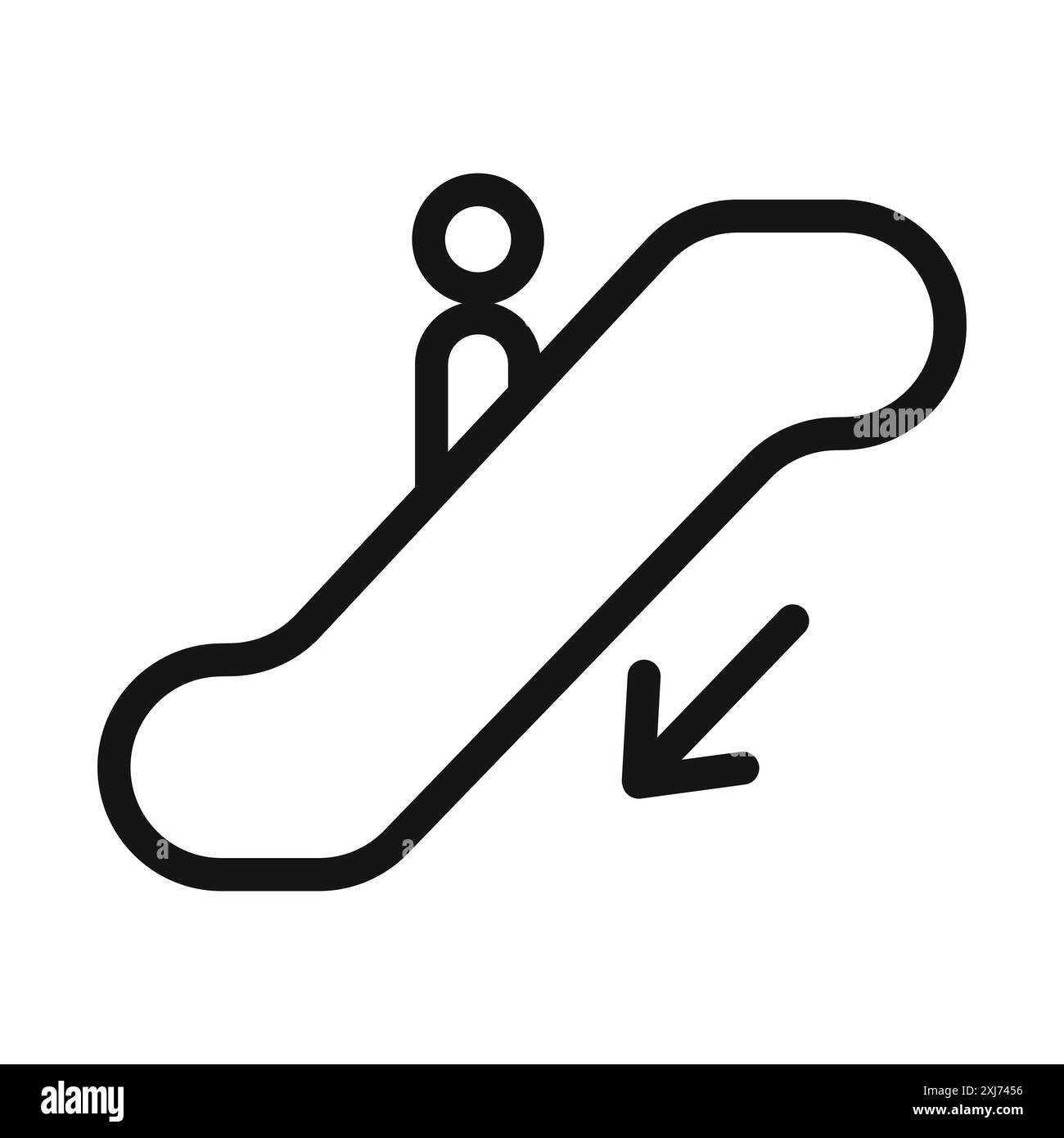 Escalator down icon vector line logo mark or symbol set collection ...