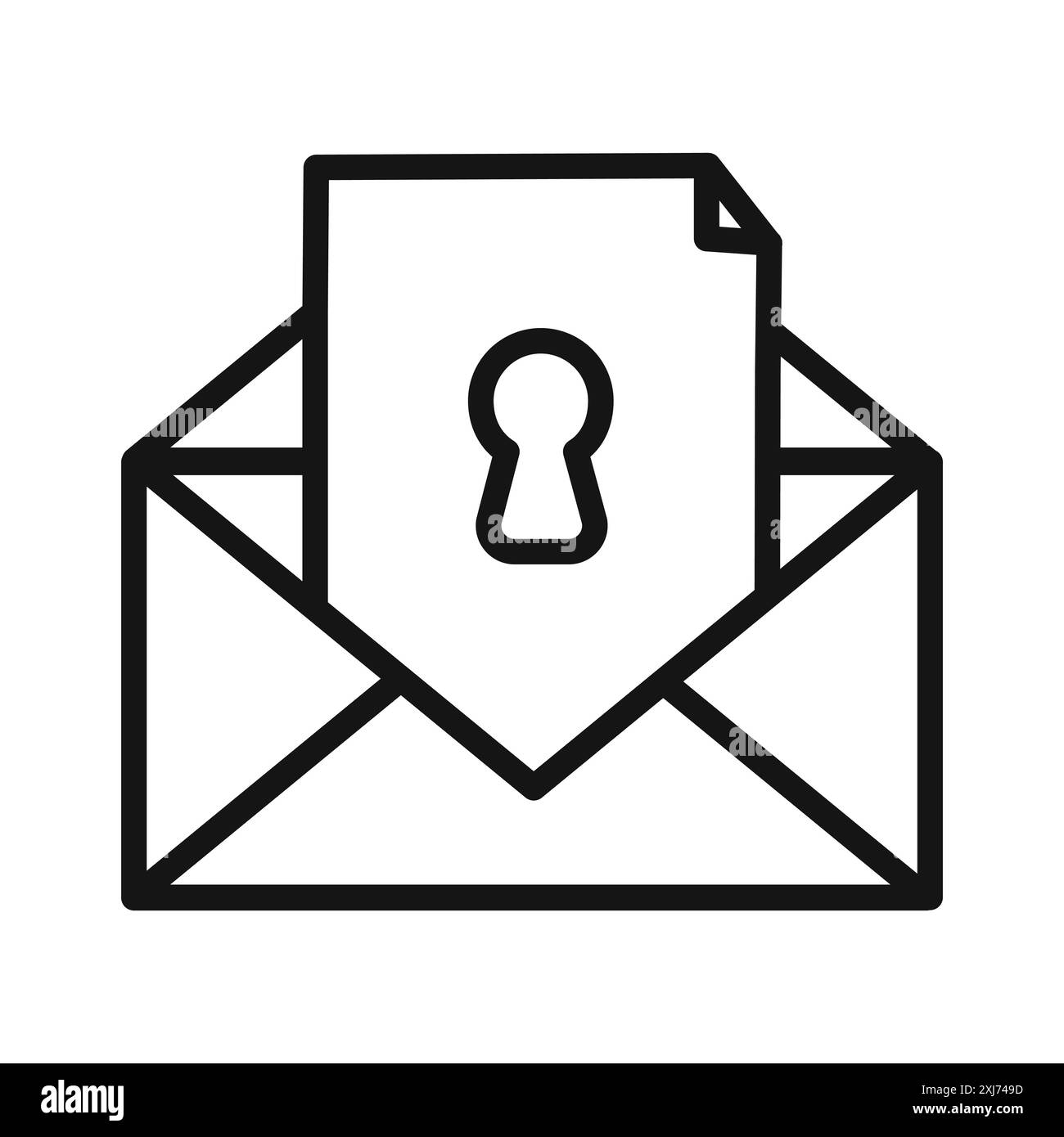 Email Security Key Icon Vector Line Logo Mark Or Symbol Set Collection Outline Style Stock